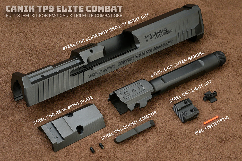 Canik TP9 Elite Combat Full Steel Kit for EMG Canik TP9 Elite Combat G ...